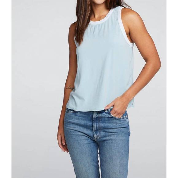 Chaser | Tops | New Chaser Coastal Cloth Racer Tank Top In Air Mineral ...